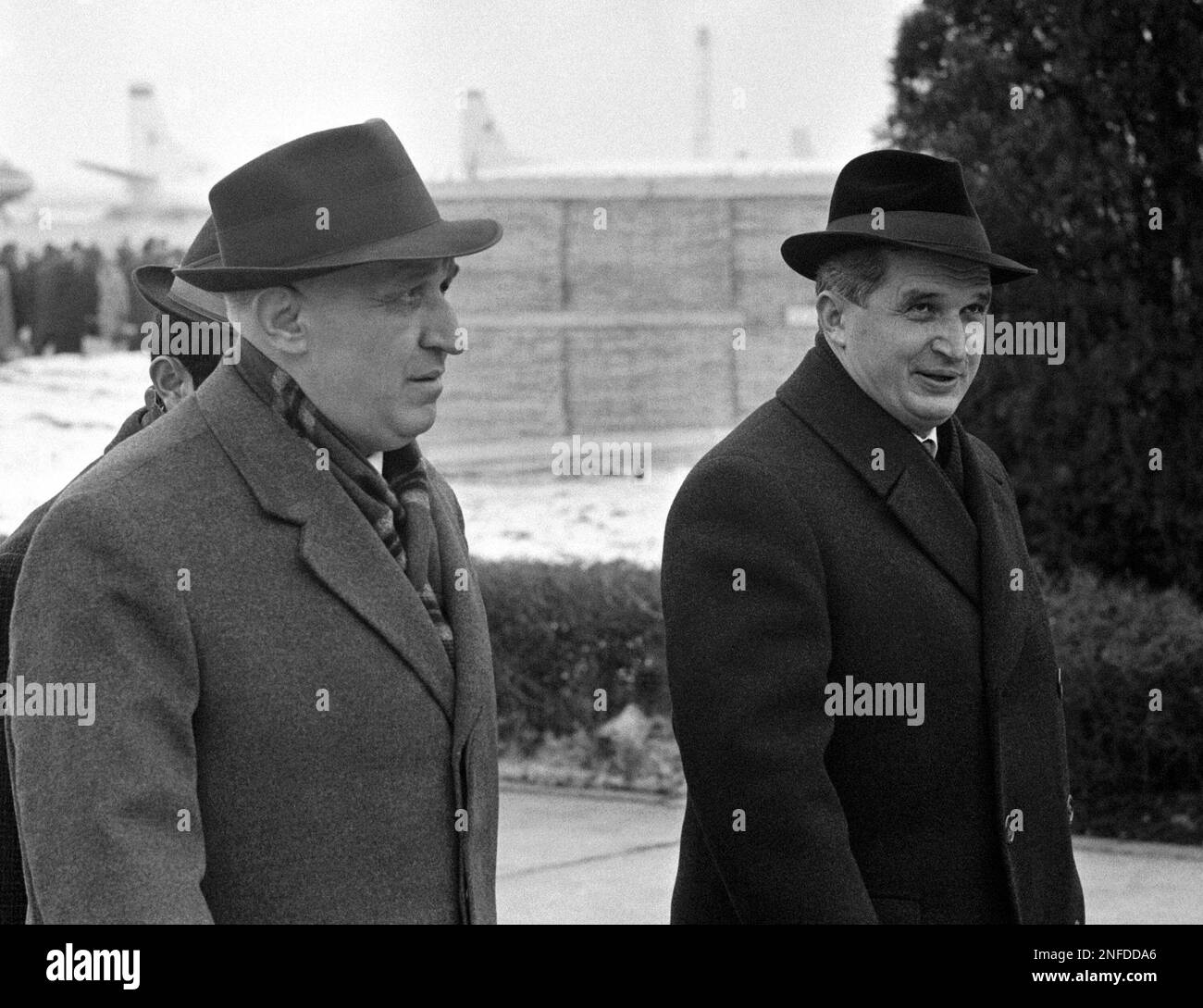 Todor Zhyvkov of Bulgaria, left, with Nicolae Ceausescu General ...