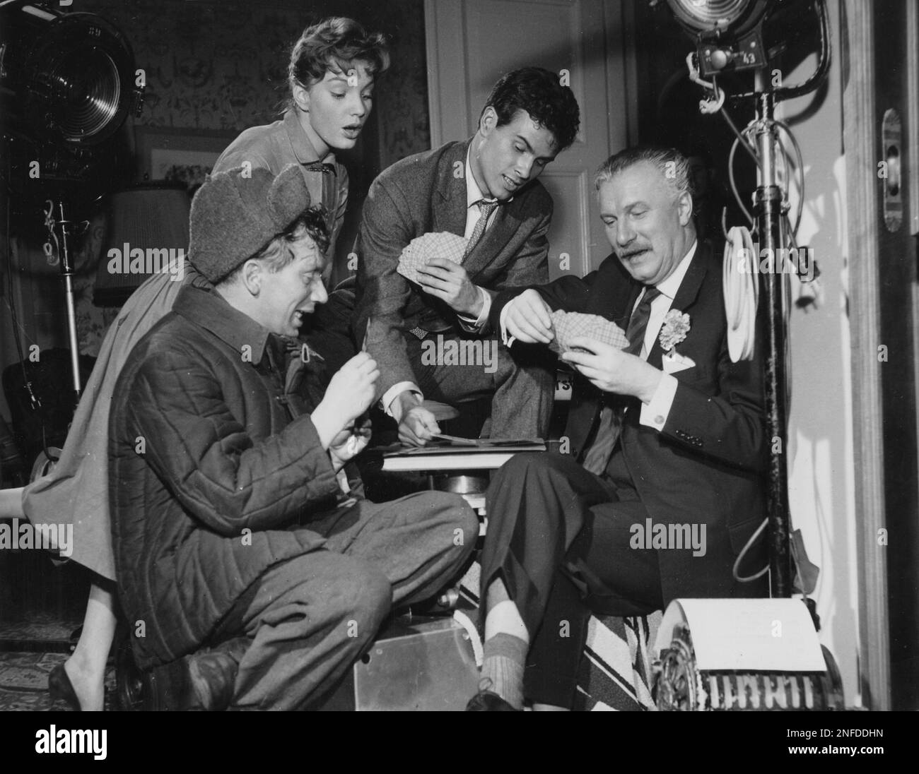 West German actors Heinz Reinke, Horst Buchholz, Martin Held, from left ...