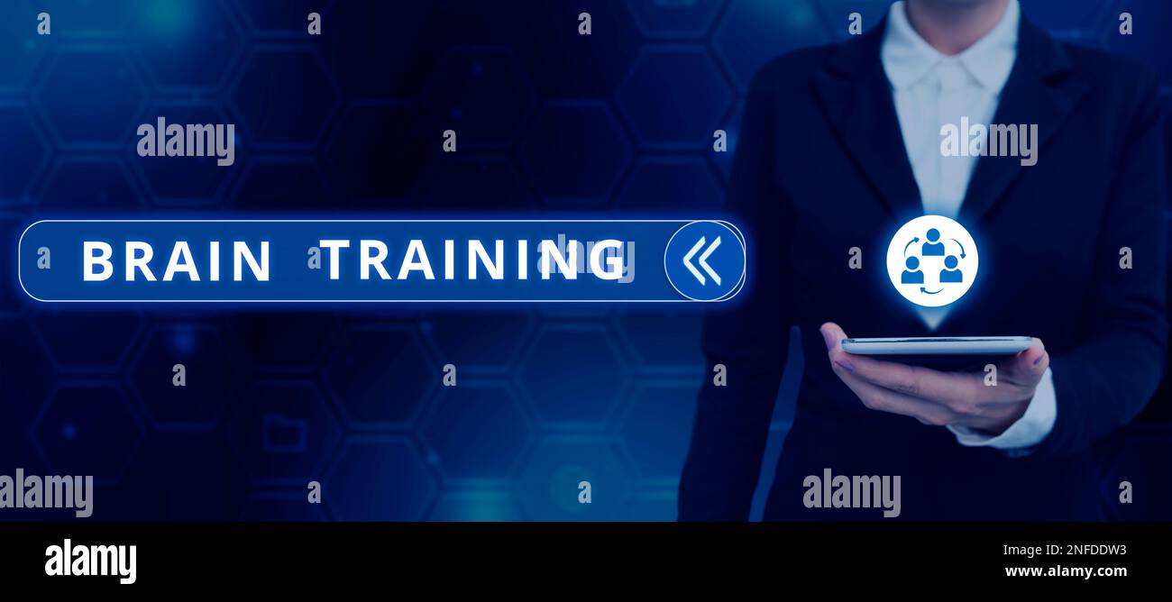 Conceptual display Brain Training, Word Written on mental activities to ...
