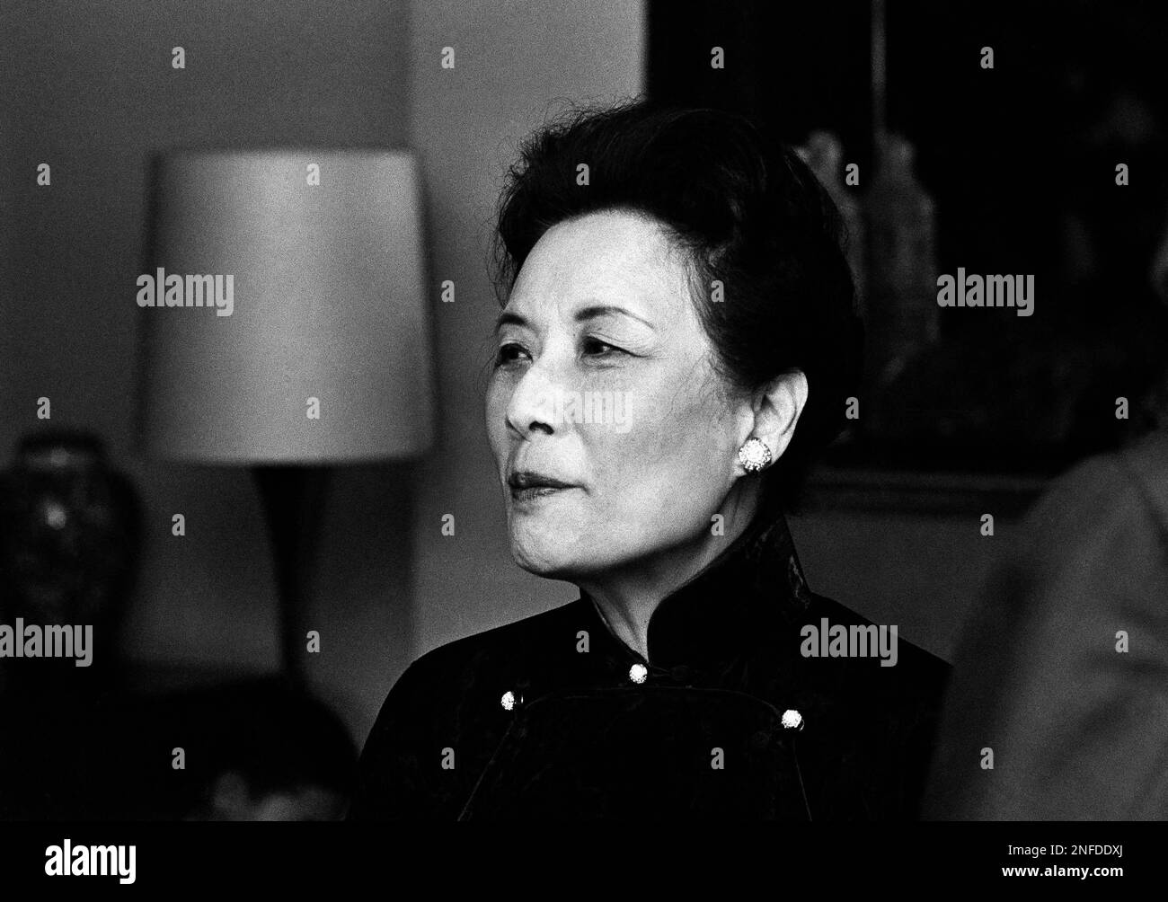 Madame Chiang Kai-shek, also known as Soong Mei-ling, during a news ...