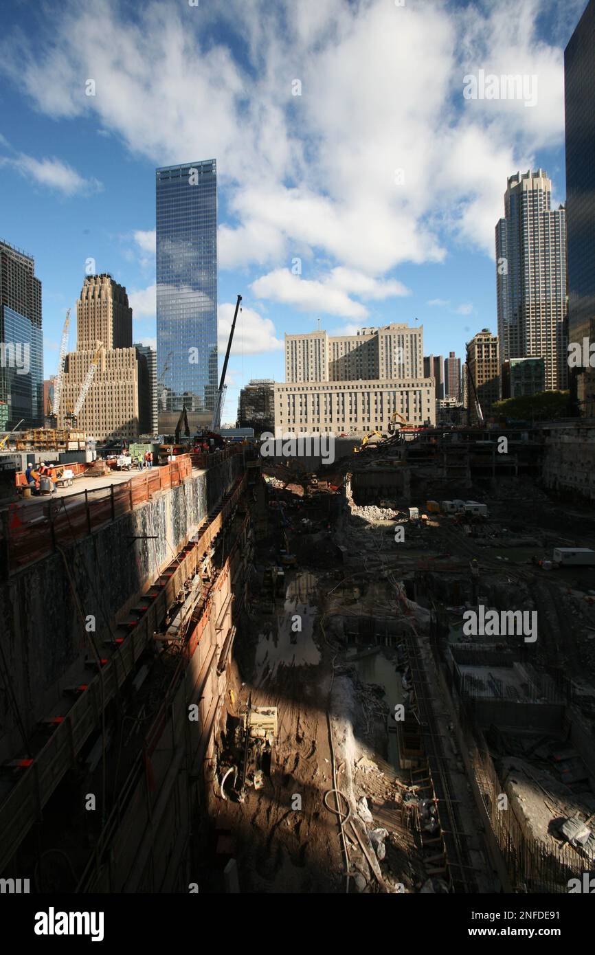 Excavation of the east side of the World Trade Center site continues ...