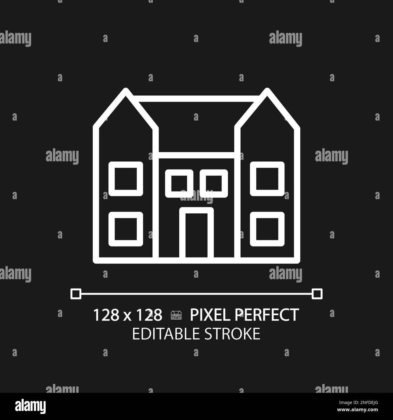 Mansion pixel perfect white linear icon for dark theme Stock Vector ... Mansion pixel perfect white linear icon for dark theme Stock Vector ...