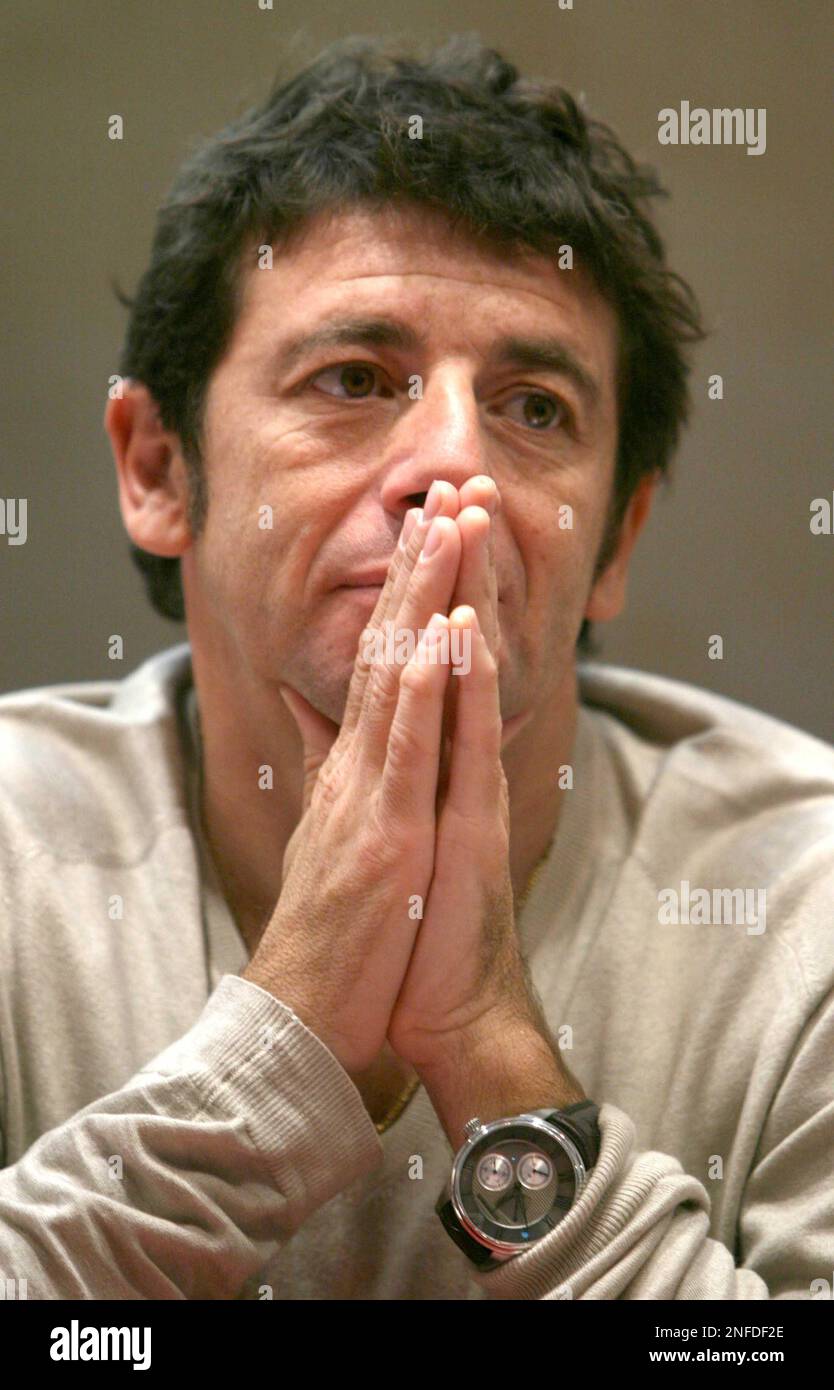 French singer Patrick Bruel during a press conference in Paris ...