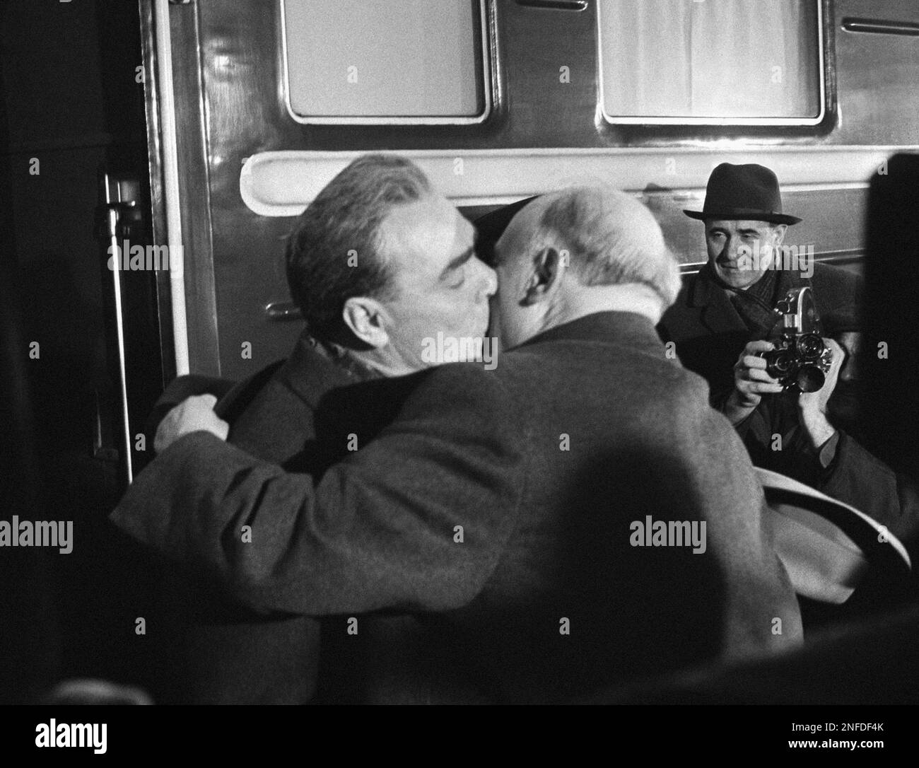 Todor Zhivkov, first Secretary of the Bulgarian Communist Party, right ...