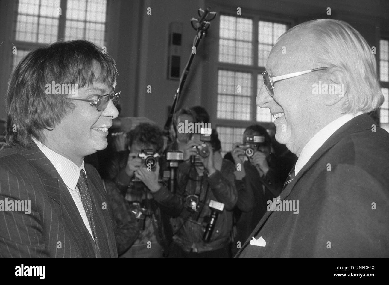 Berlin's theater director Heribert Sasse congratulates West German ...