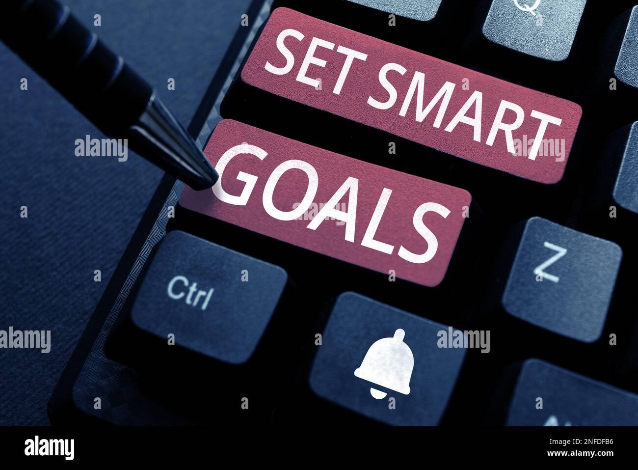 Conceptual display Set Smart Goals, Word Written on Establish ...