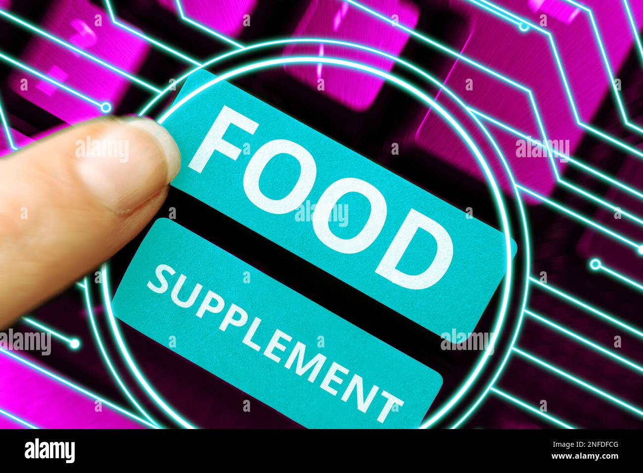 Text sign showing Food Supplement, Business concept Conditions and ...