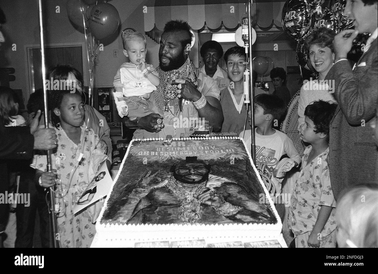 Television's Mr. T makes a point to an unidentified youngster during a ...