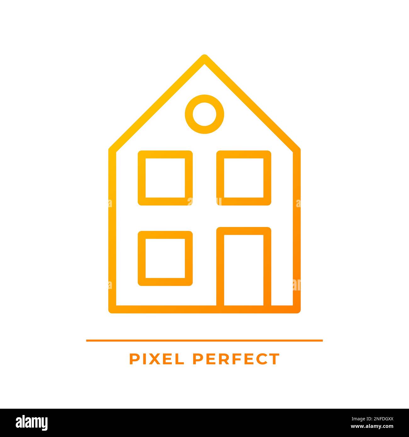 Two story house pixel perfect gradient linear vector icon Stock Vector ...
