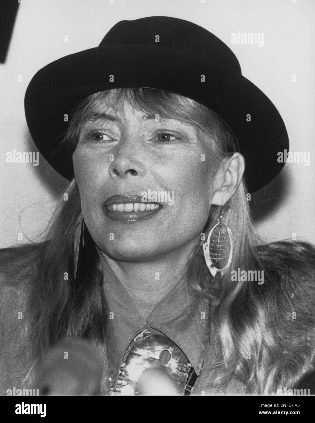 A 1980ies portrait of Canadian Singer and songwriter Joni Mitchell ...