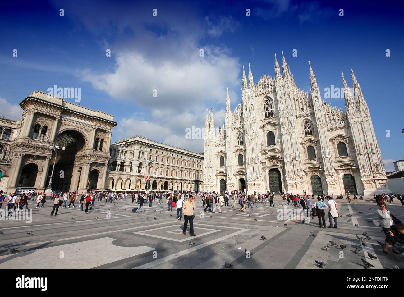 MILAN, ITALY - OCTOBER 6, 2010: People visit Duomo Square in Milan ...