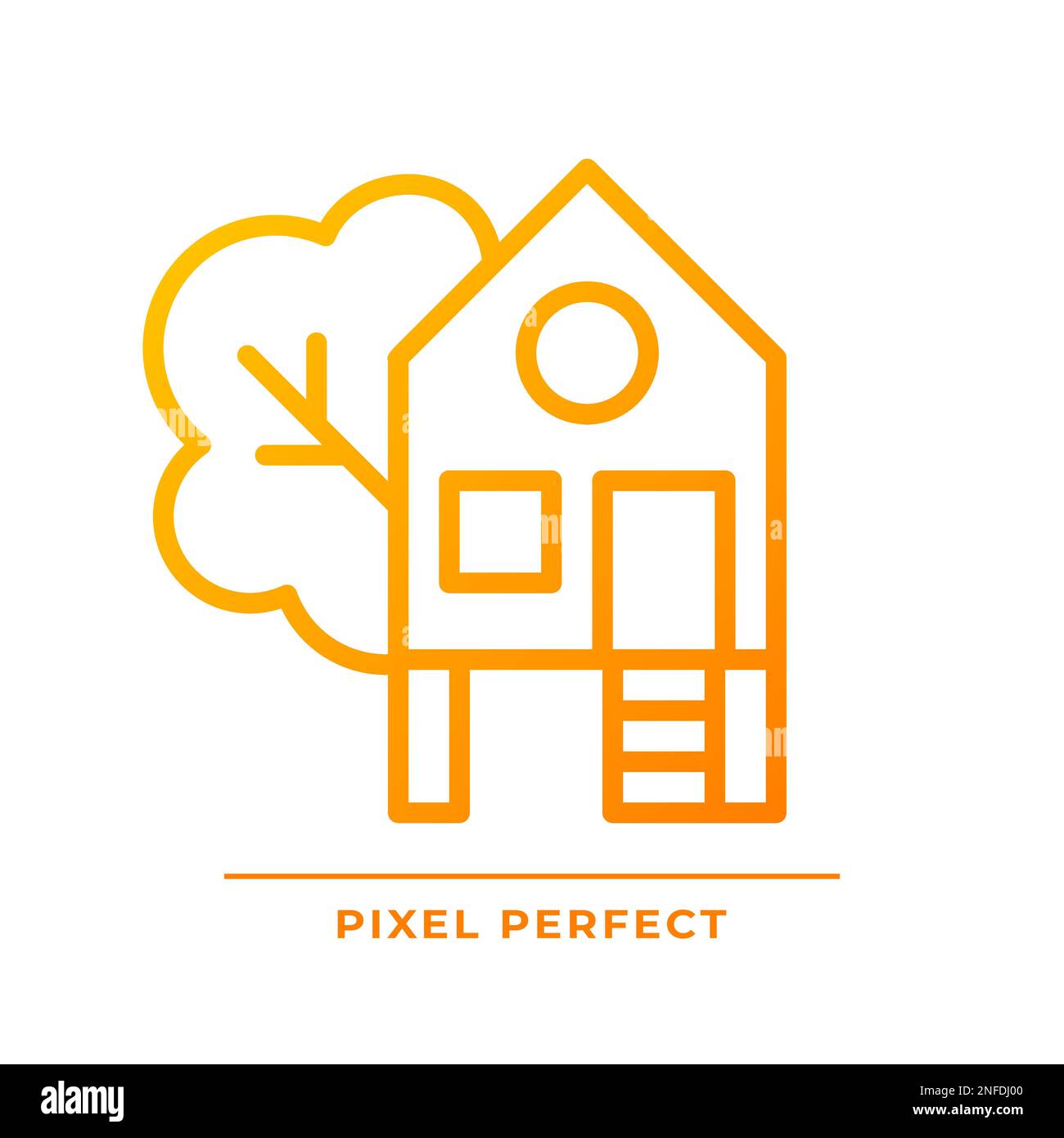 Treehouse pixel perfect gradient linear vector icon Stock Vector Image & Art - Alamy
