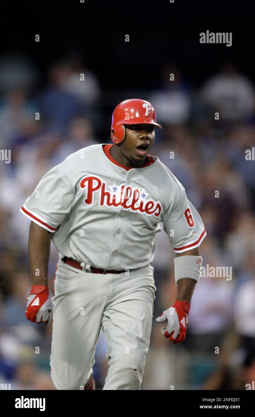 Philadelphia Phillies Ryan Howard in action, running to first base ...