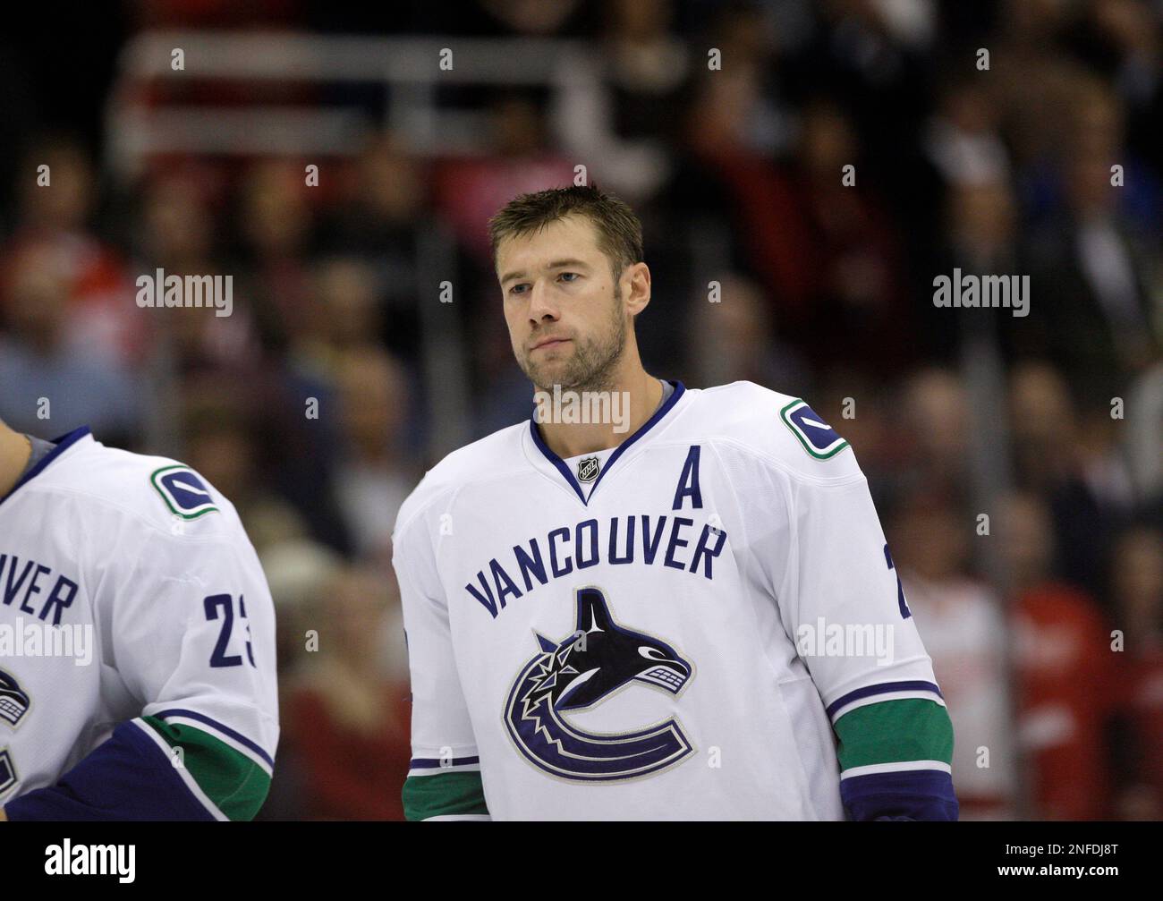 Vancouver Canucks Mattias Ohlund of Sweden stands during pregame ...