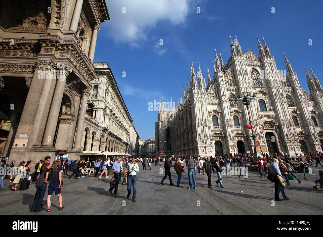 MILAN, ITALY - OCTOBER 6, 2010: People visit Duomo Square in Milan ...