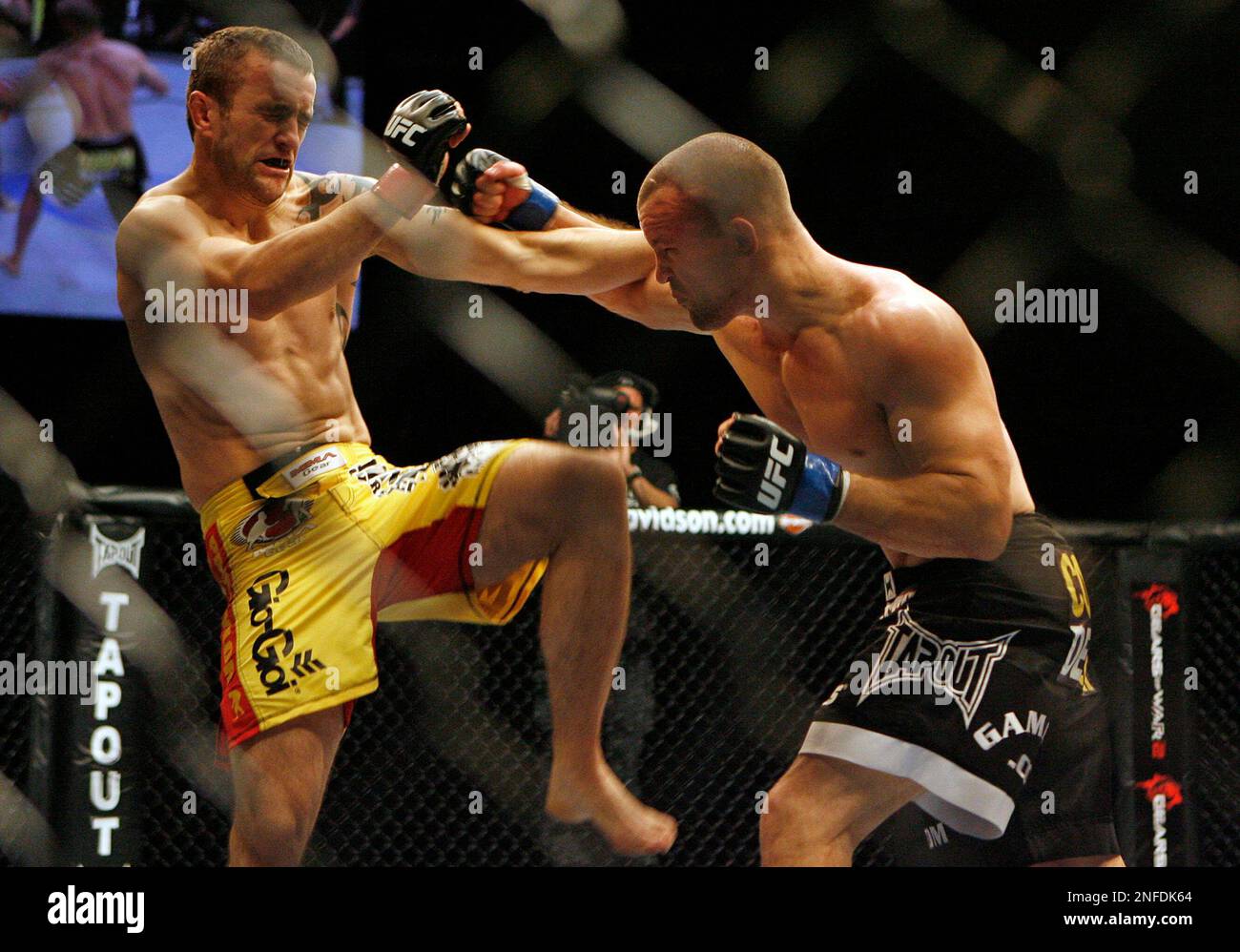 Paul Taylor, left, in action against Chris Lytle during UFC 89 at the ...