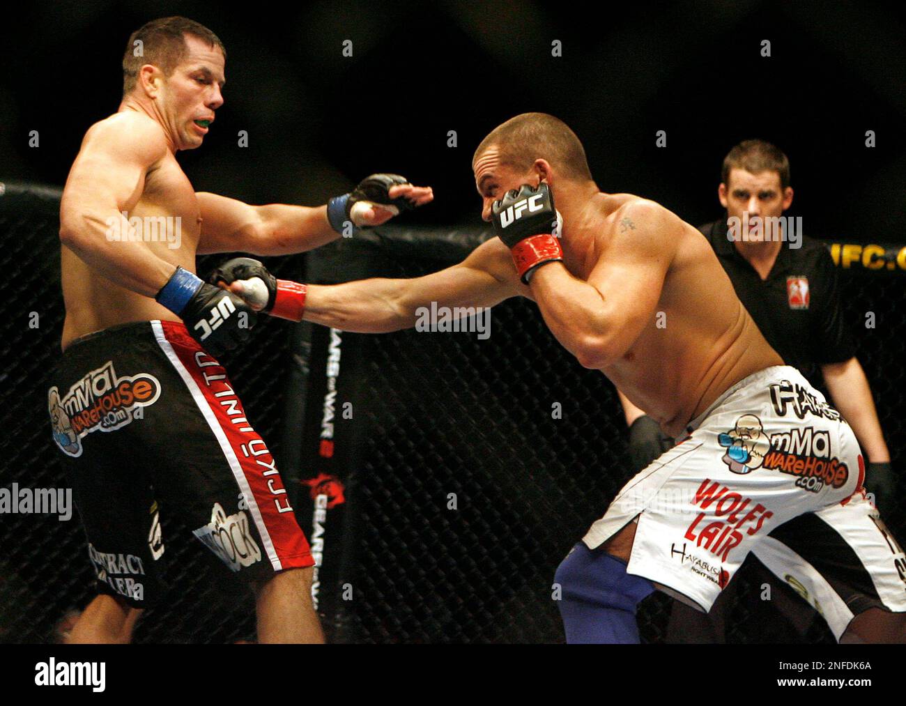 Paul Kelly, right, in action against Marcus Davis during UFC 89 at the ...