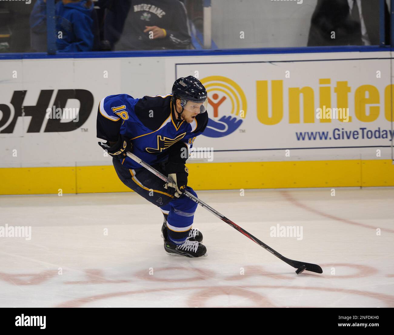 St. Louis Blues' Jay McClement skates against the Dallas Stars in an ...