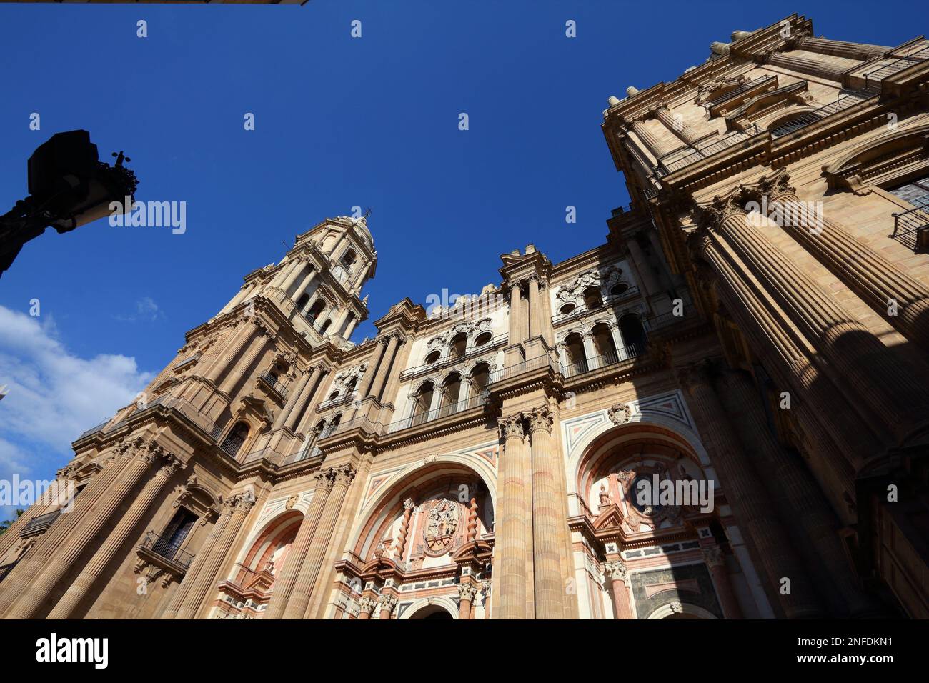 Malaga Cathedral architecture in Andalusia region of Spain. Cathedral ...