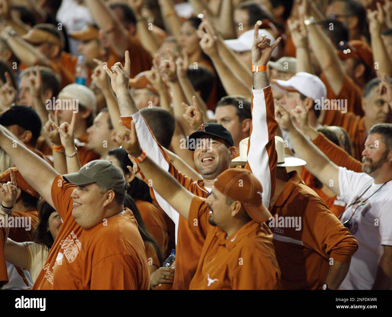Texas Longhorns fans cheer before their 56-31 NCAA college football ...