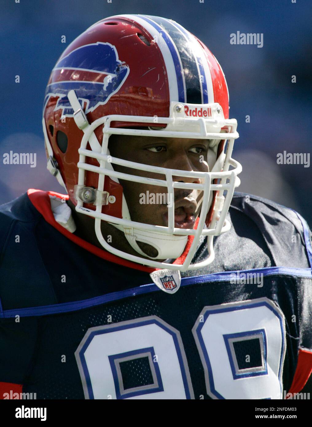 Buffalo Bills' Marcus Stroud before the NFL football game at Ralph ...