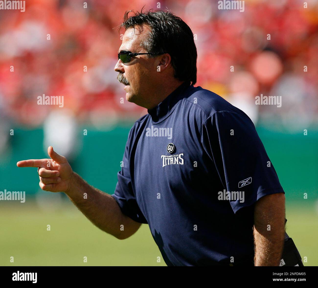 Tennessee Titans head coach Jeff Fisher during an NFL football game ...