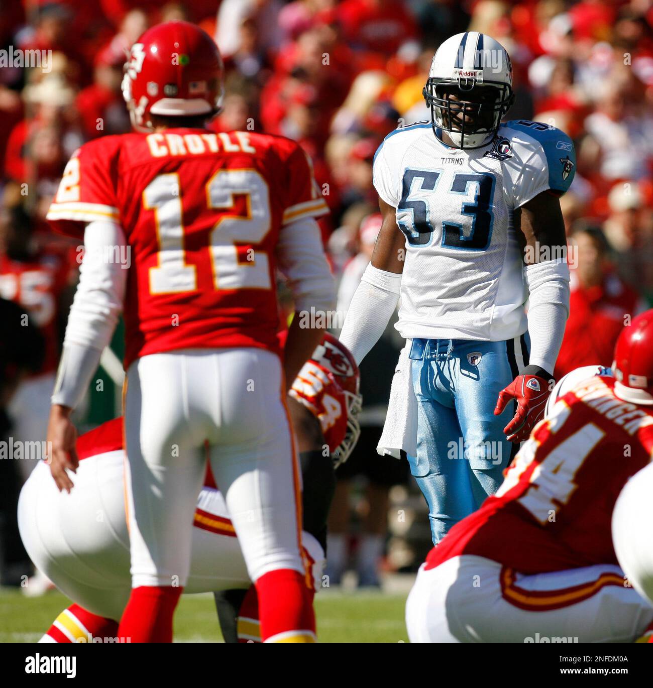 Tennessee Titans linebacker Keith Bulluck (53) during an NFL football ...