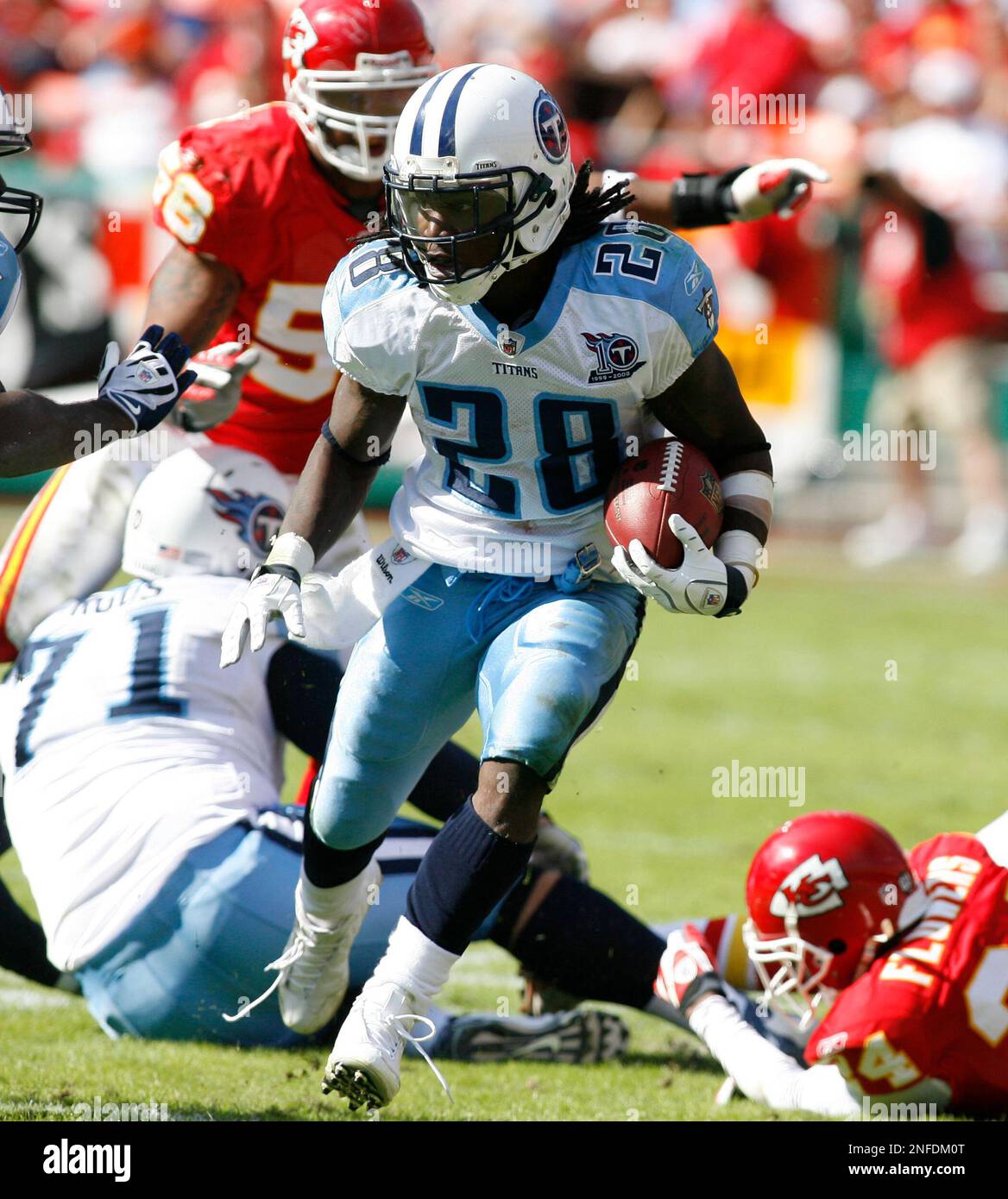Tennessee Titans running back Chris Johnson (28) during an NFL football ...