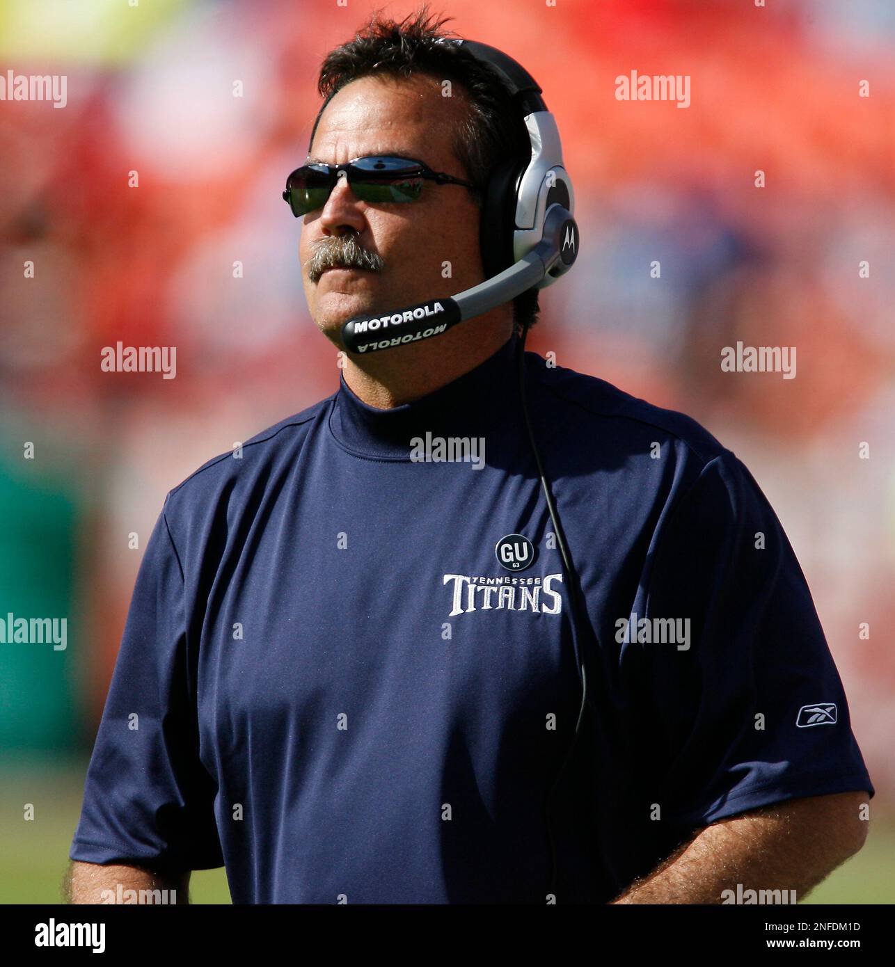 Tennessee Titans head coach Jeff Fisher during an NFL football game ...