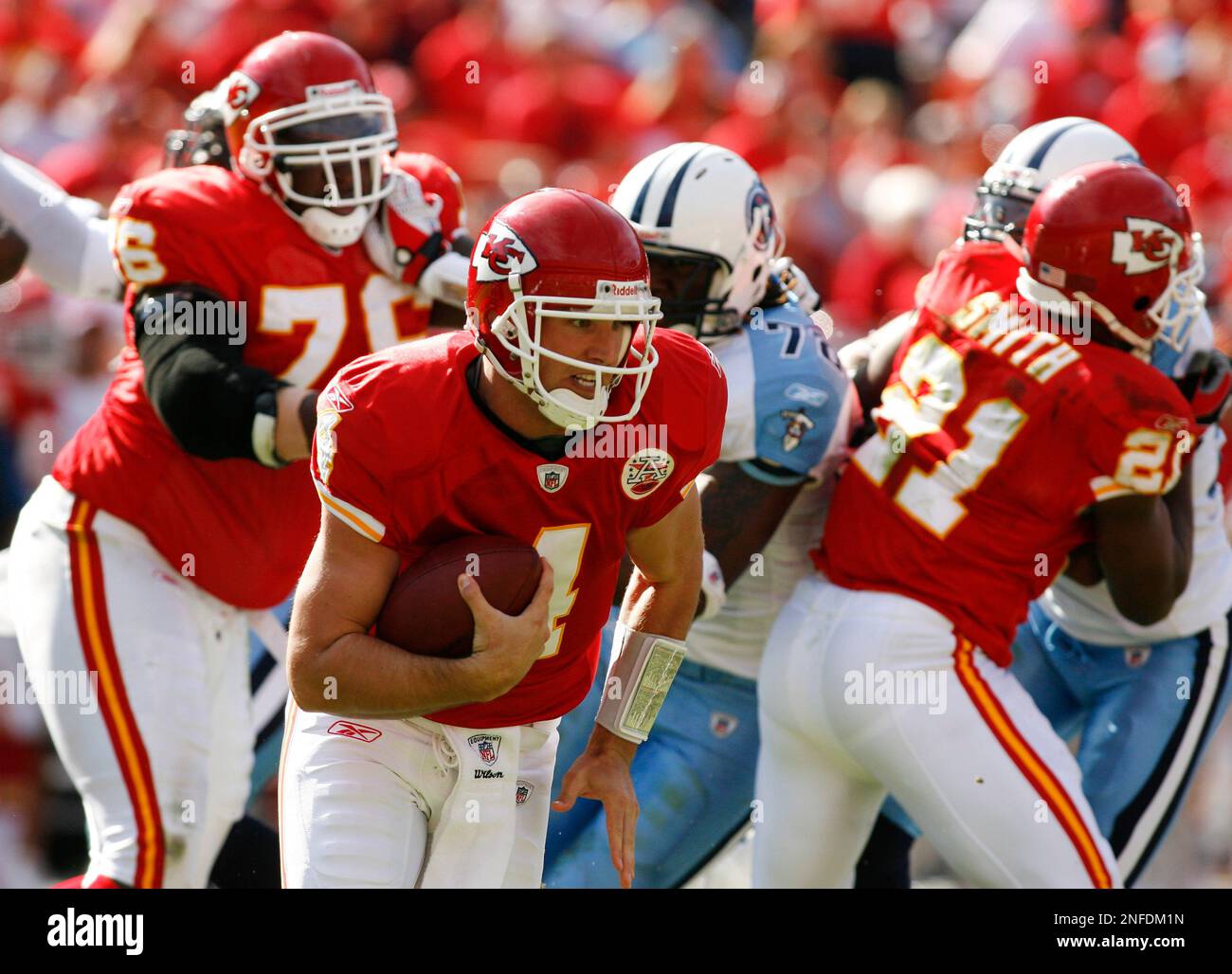 Kansas City Chiefs quarterback Tyler Thigpen (4) during an NFL football ...