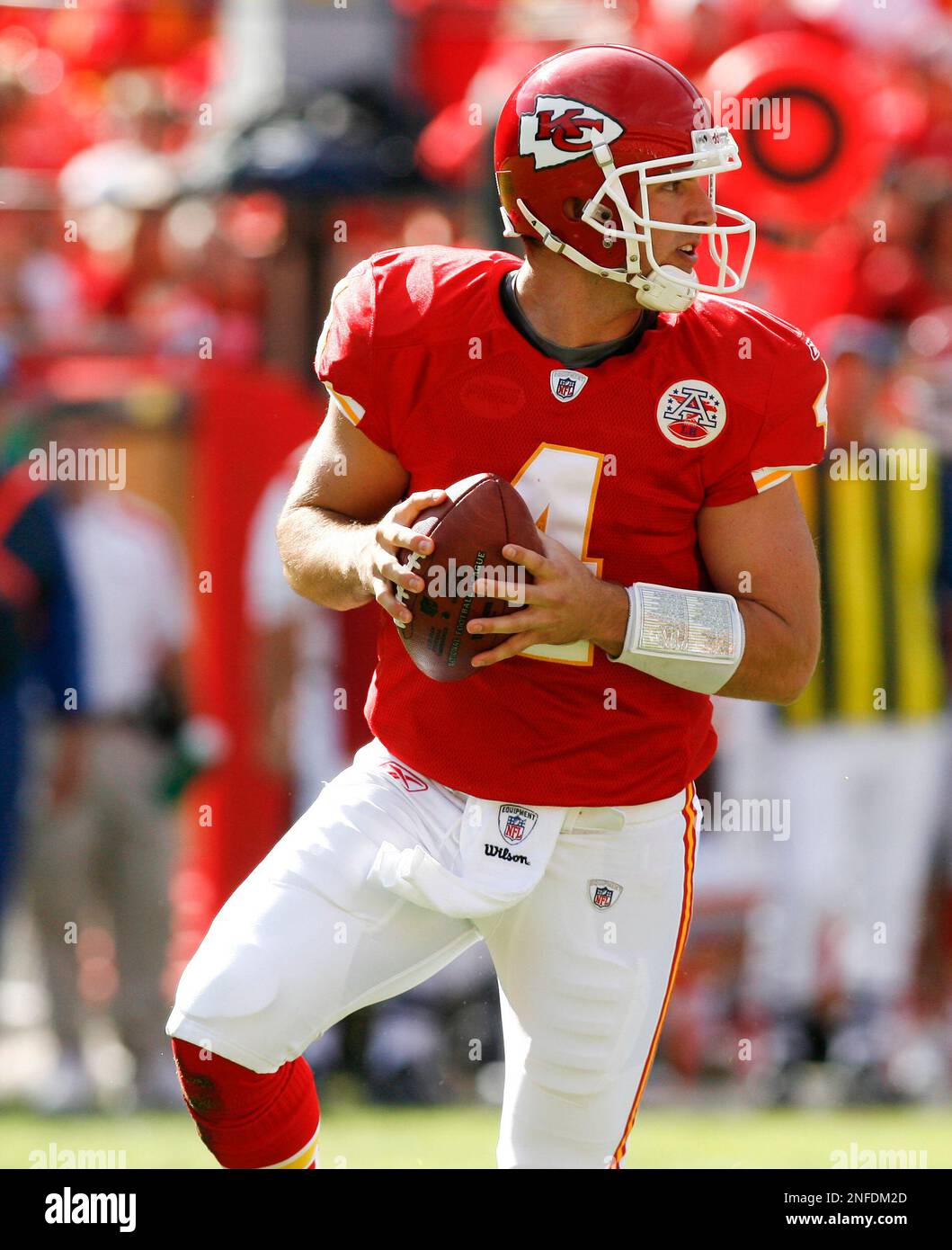 Kansas City Chiefs quarterback Tyler Thigpen (4) during an NFL football ...