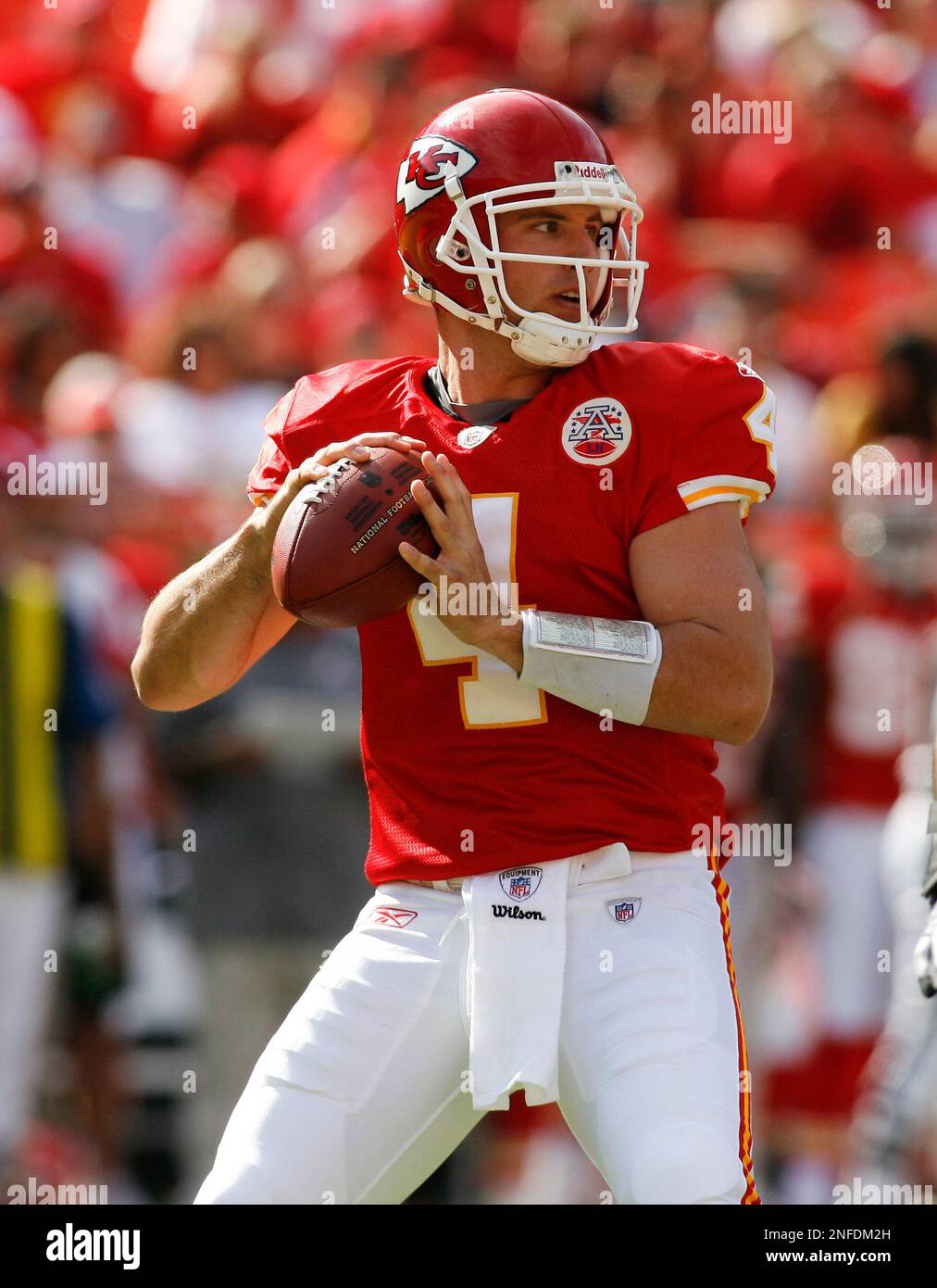 Kansas City Chiefs quarterback Tyler Thigpen (4) during an NFL football ...