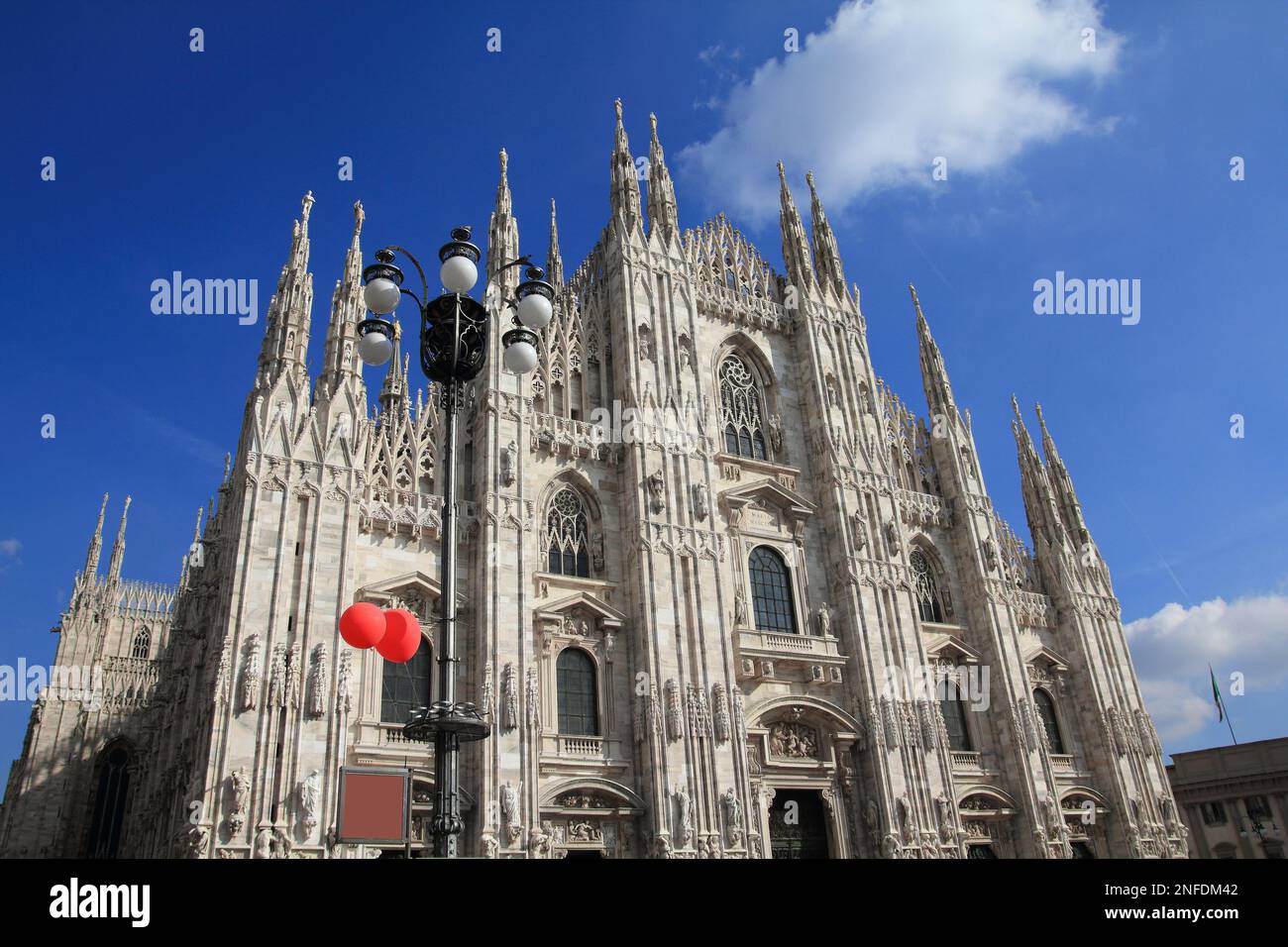 Milan Cathedral, Italy. Gothic style marble church facade. Italy ...