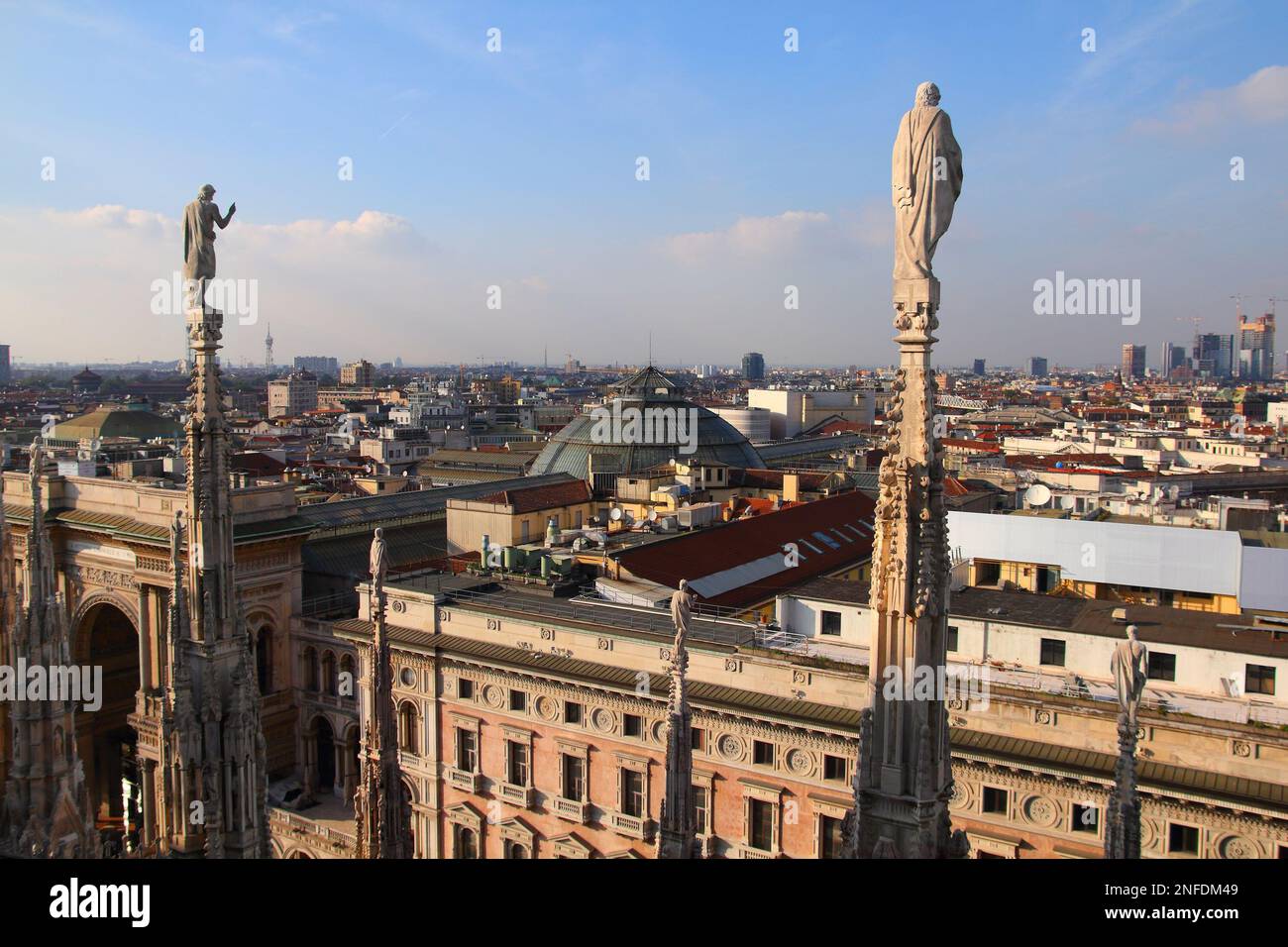 Milan city, Italy. Aerial view - urban cityscape with old town ...