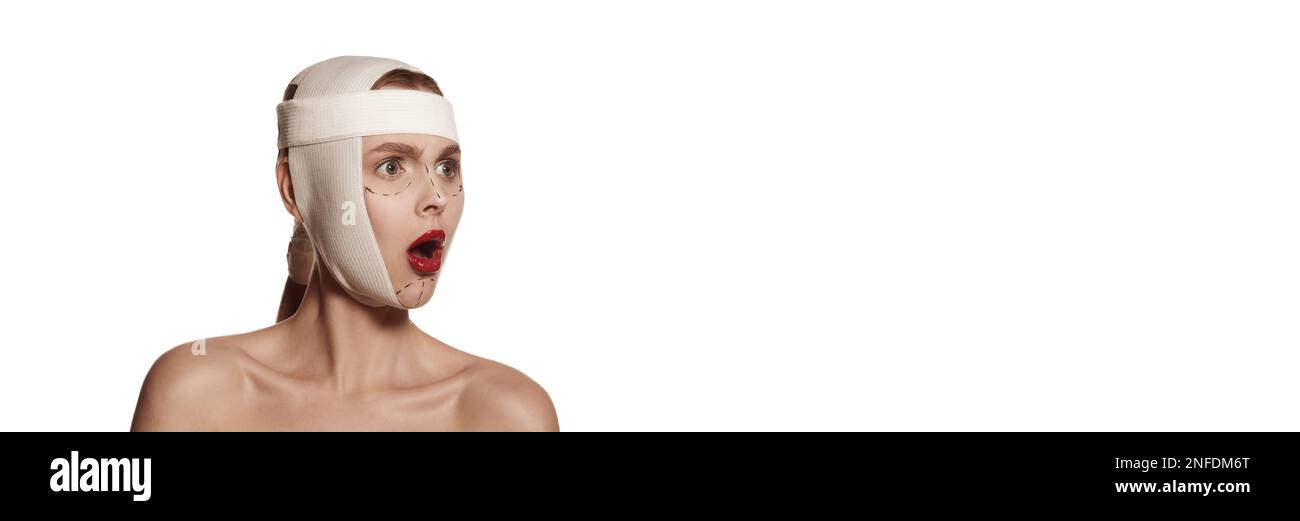 Woman with bandaged head Cut Out Stock Images & Pictures - Alamy