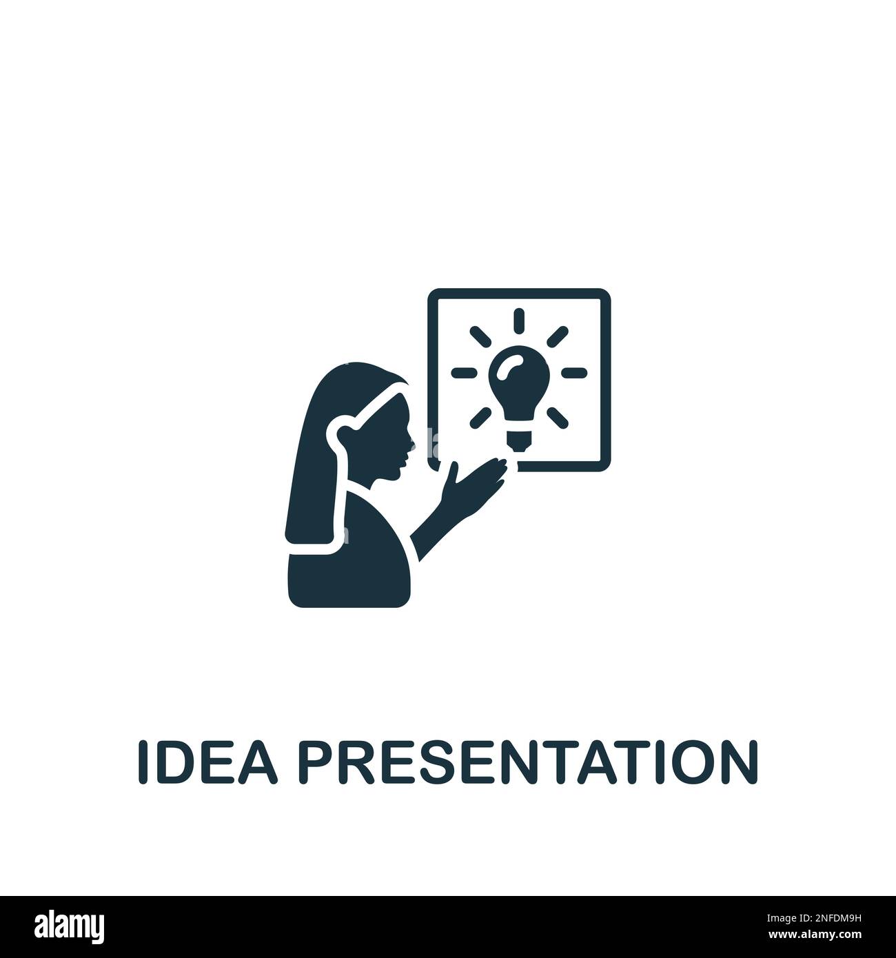 Idea presentation icon. Monochrome simple sign from idea collection ...