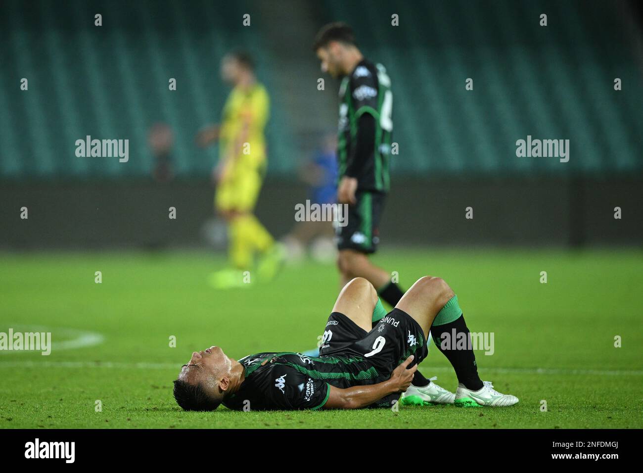 Tomoki Imai of Western United is seen on the ground after being ...