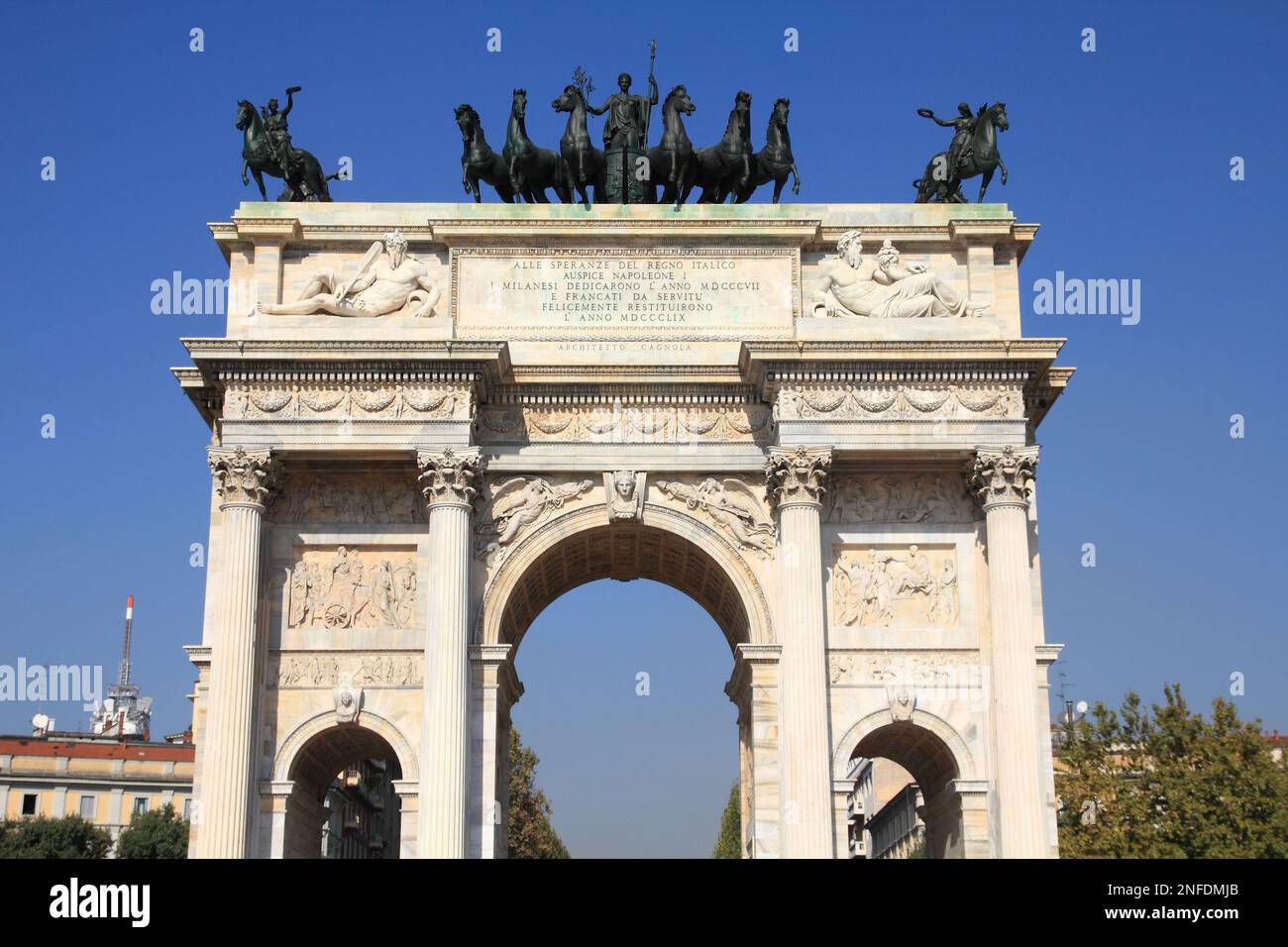Porta Sempione, Milan - Arch of Peace. Neoclassical monument in Milan ...