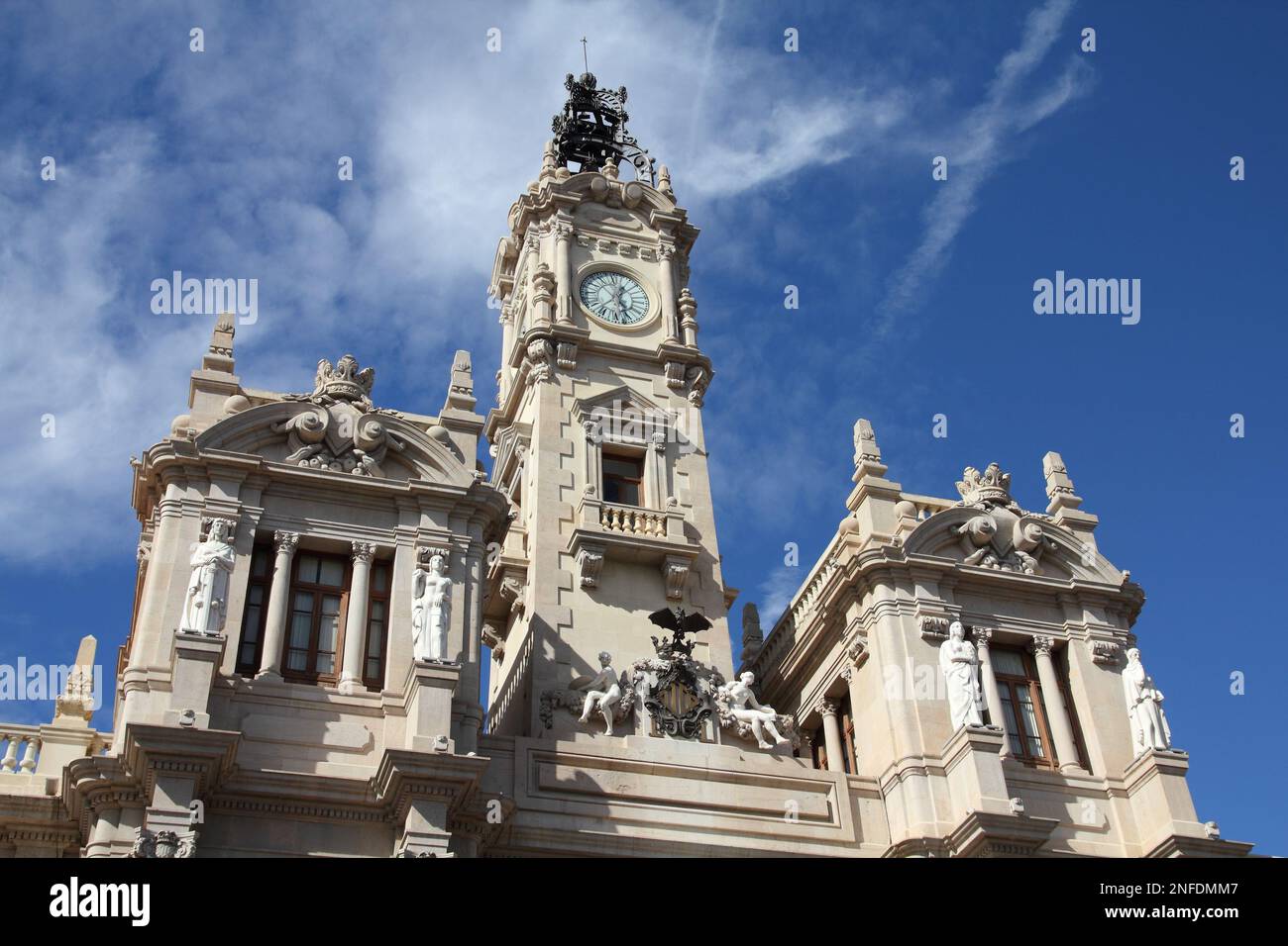 Valencia City Hall in Spain. Landmark architecture Stock Photo - Alamy