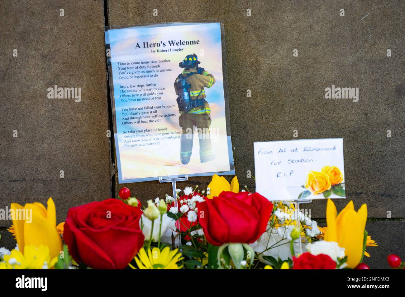 Edinburgh, Scotland, UK. 17 February 2023. Funeral of firefighter Barry ...