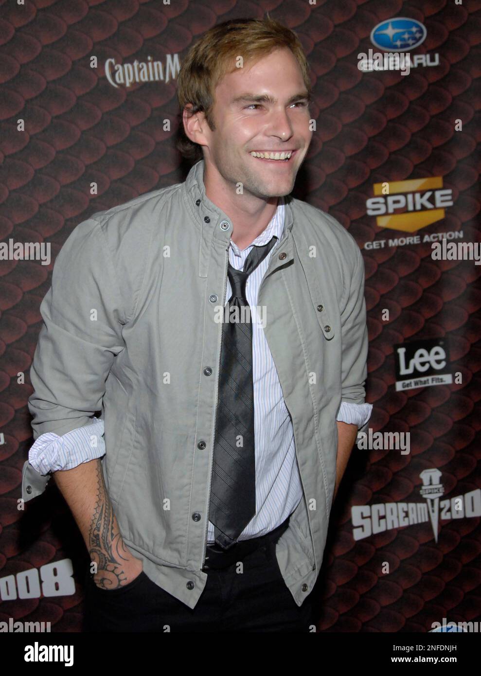 Actor Seann William Scott poses on the press line at the Scream Awards ...