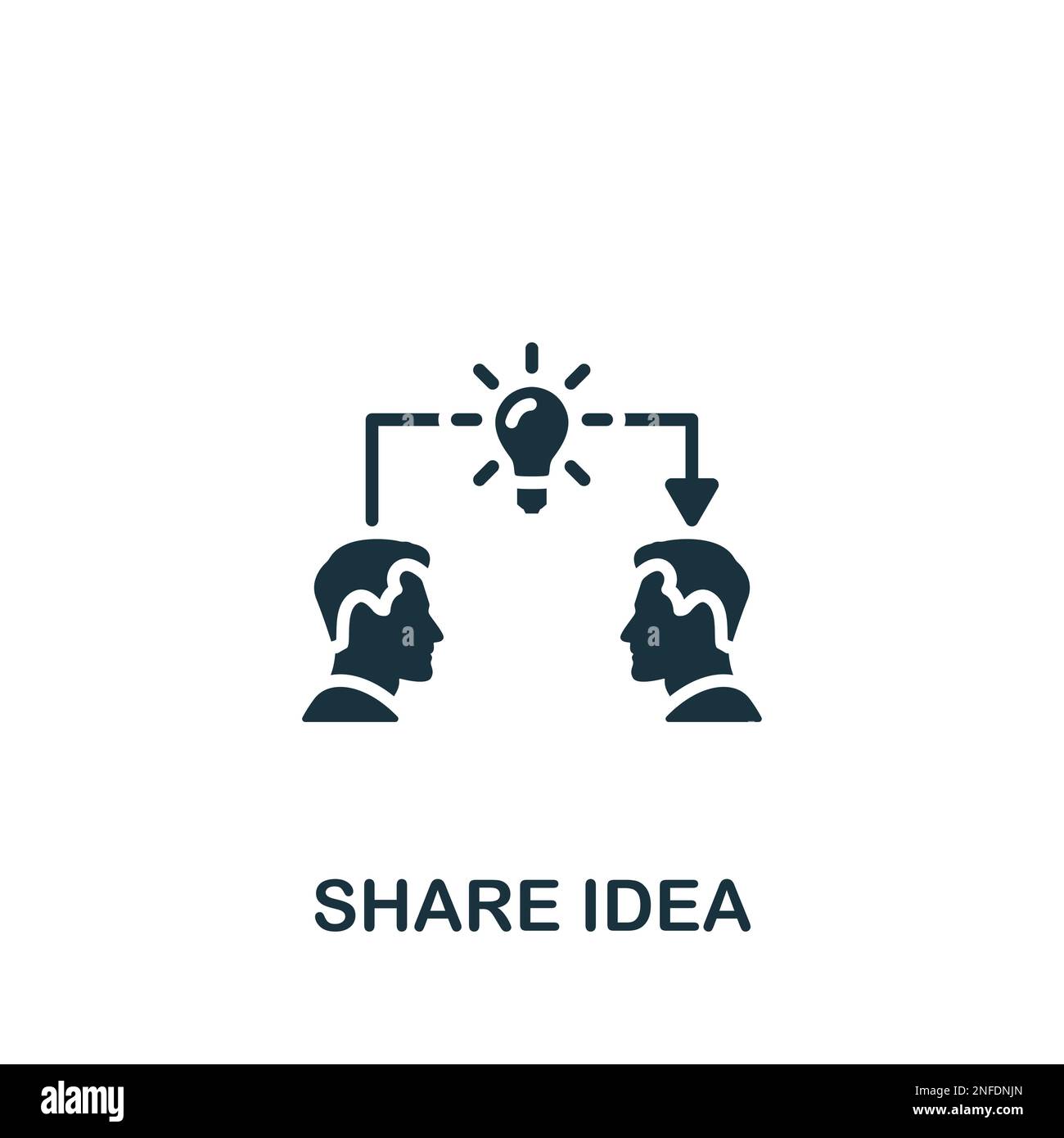 Share idea icon. Monochrome simple sign from idea collection. Share ...