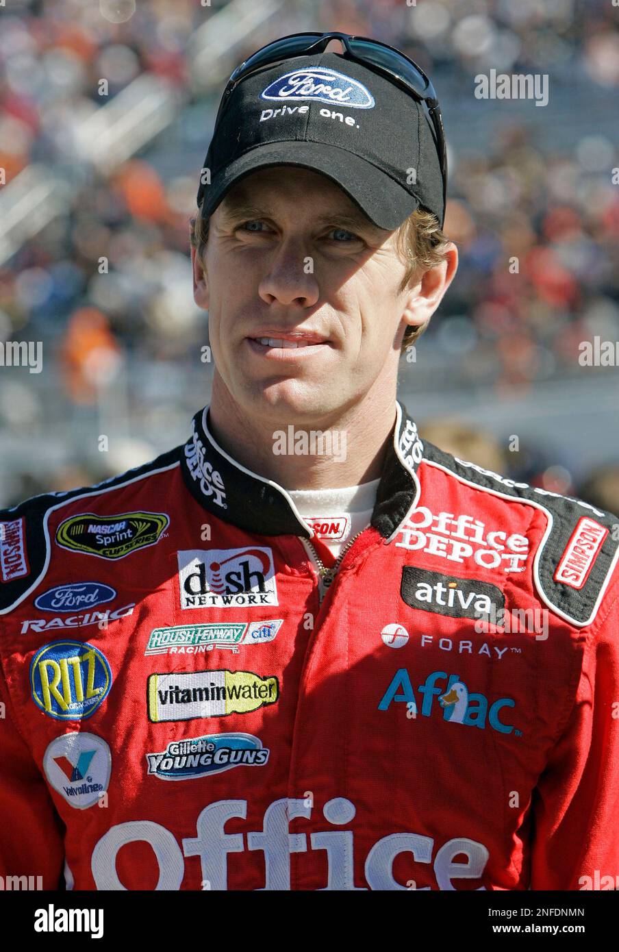 Carl Edwards waits for the start of the NASCAR Sprint Cup Series' Tums ...