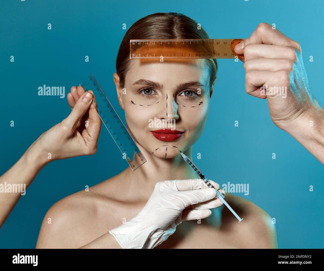 Making beauty, modifying face to make non-surgical or surgical ...