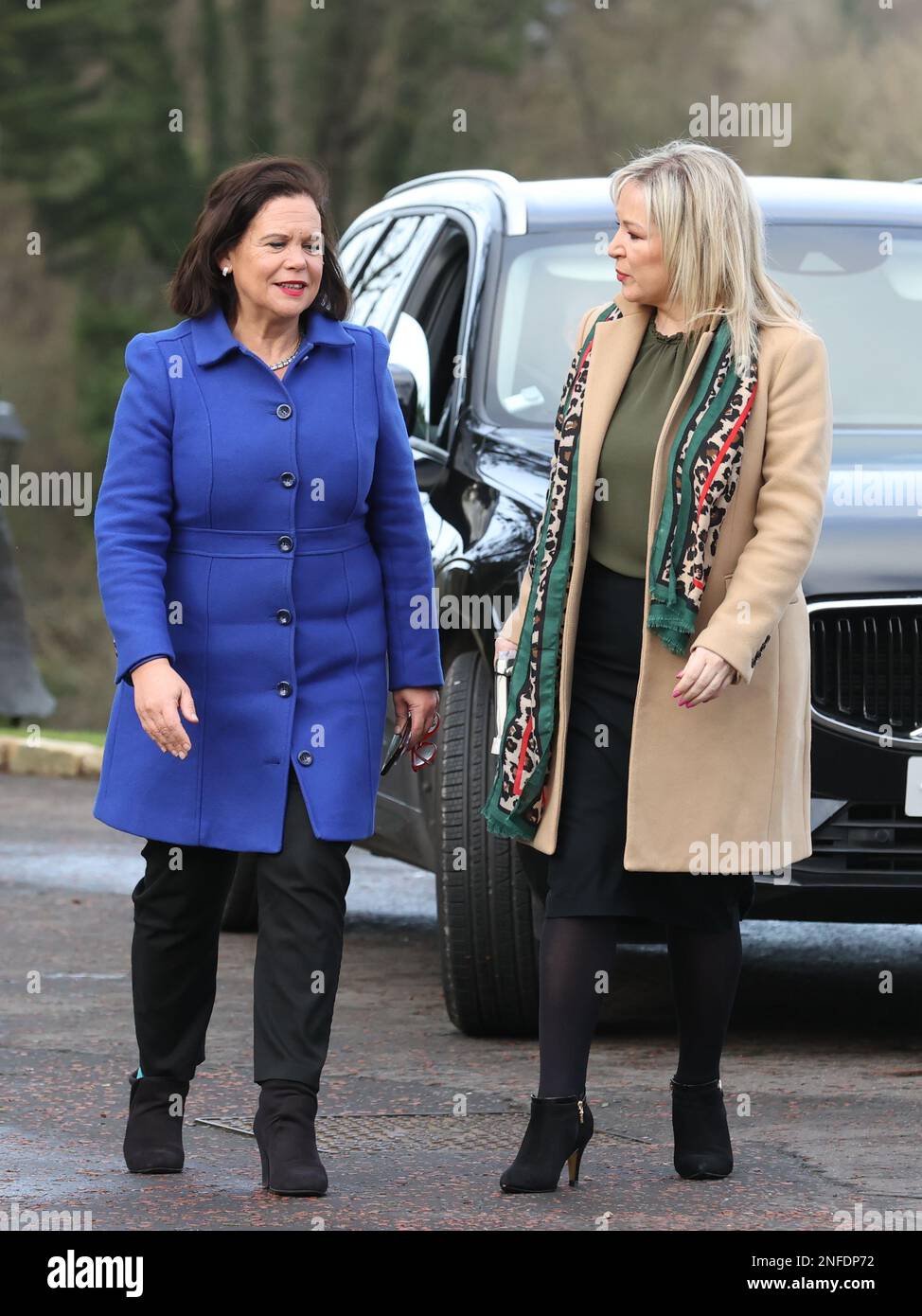 Sinn fein party leader mary lou mcdonald (left) and vice president ...
