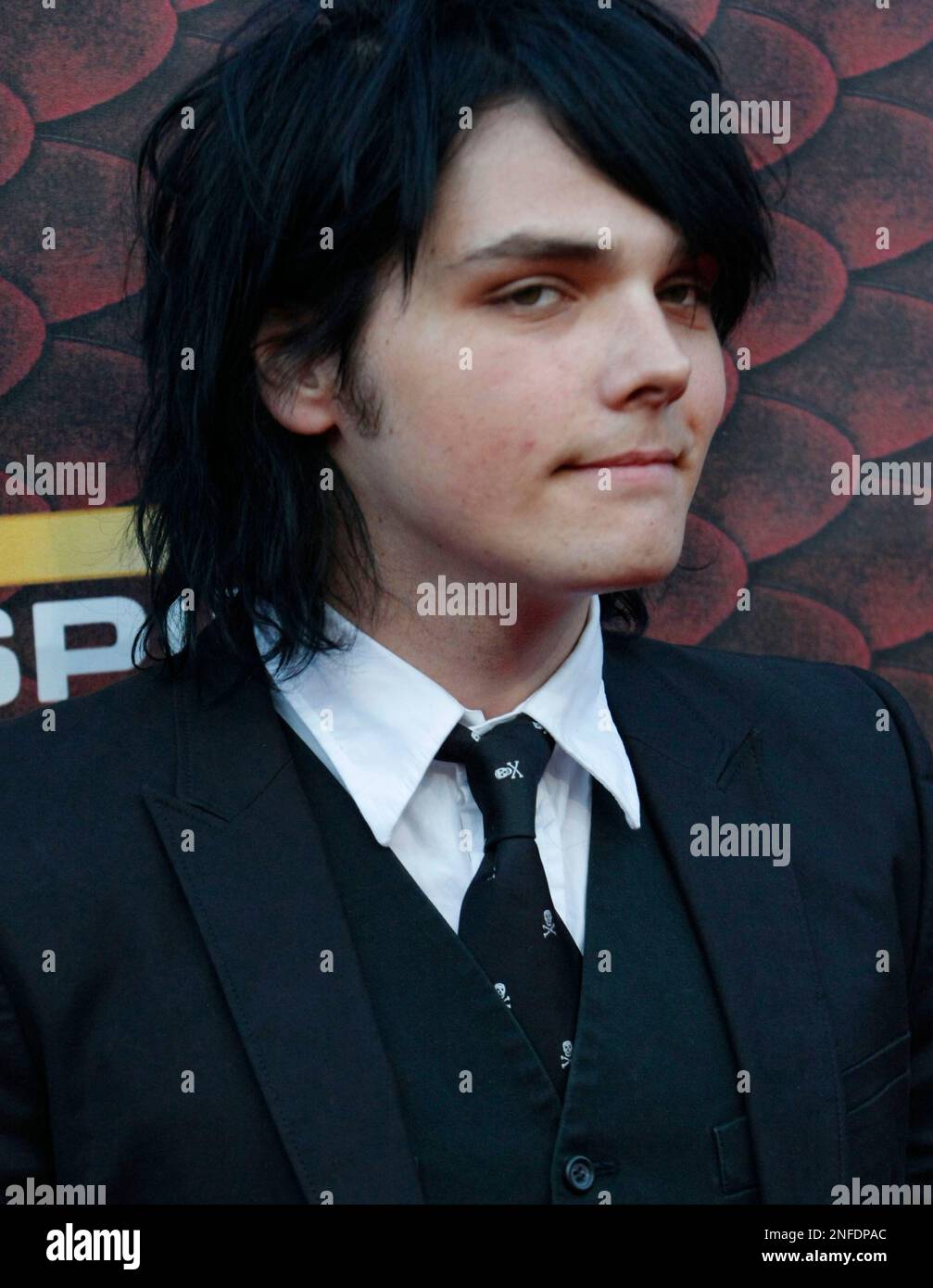 Gerard Way, lead singer of My Chemical Romance, arrives at the Scream ...