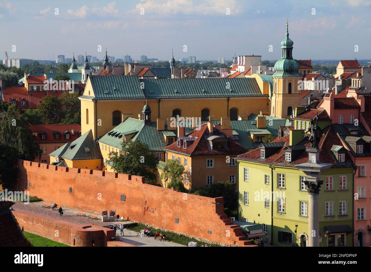 Warsaw, Poland. Old Town view with city walls. UNESCO World Heritage ...