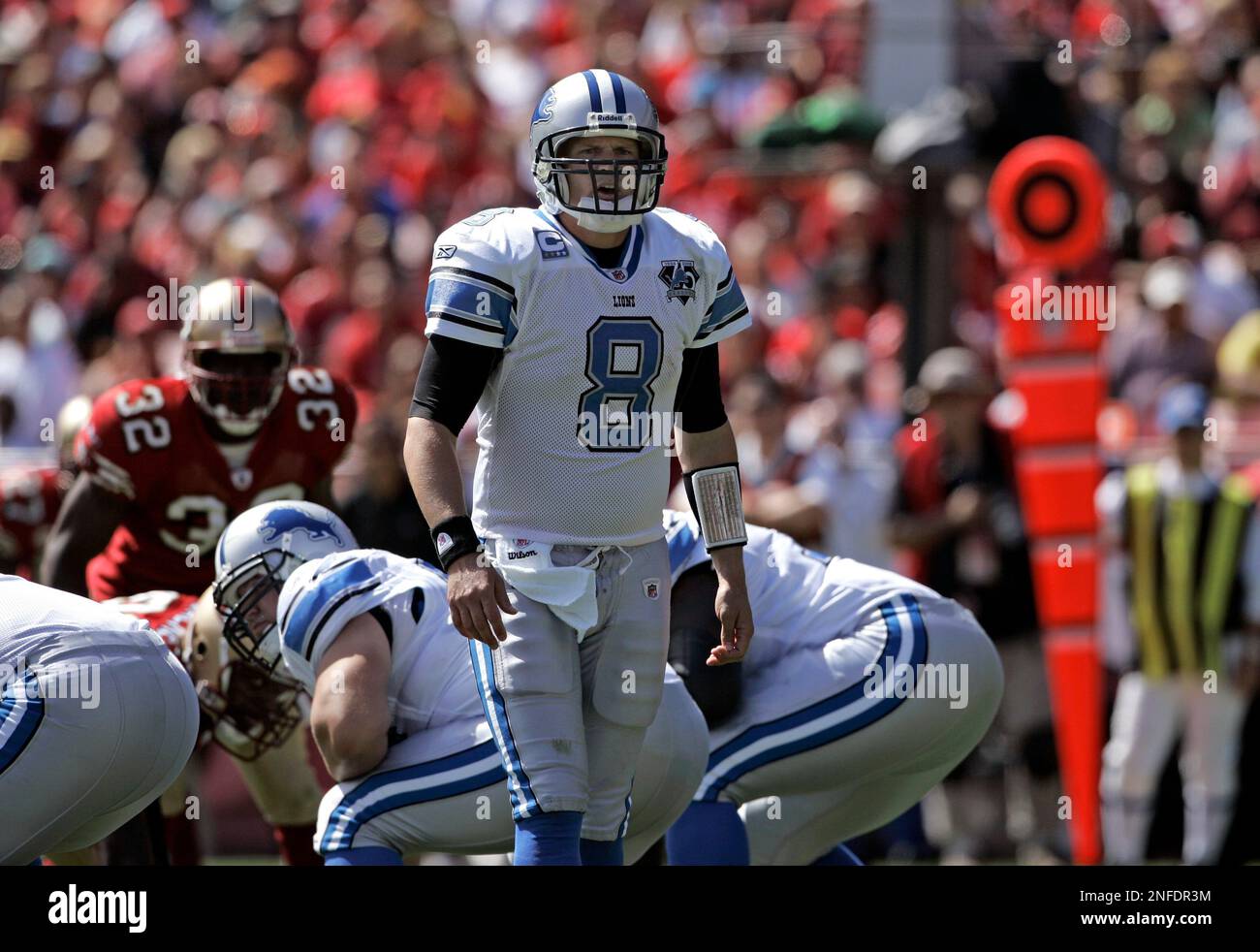 Detroit Lions quarterback Jon Kitna in an NFL football game against the ...