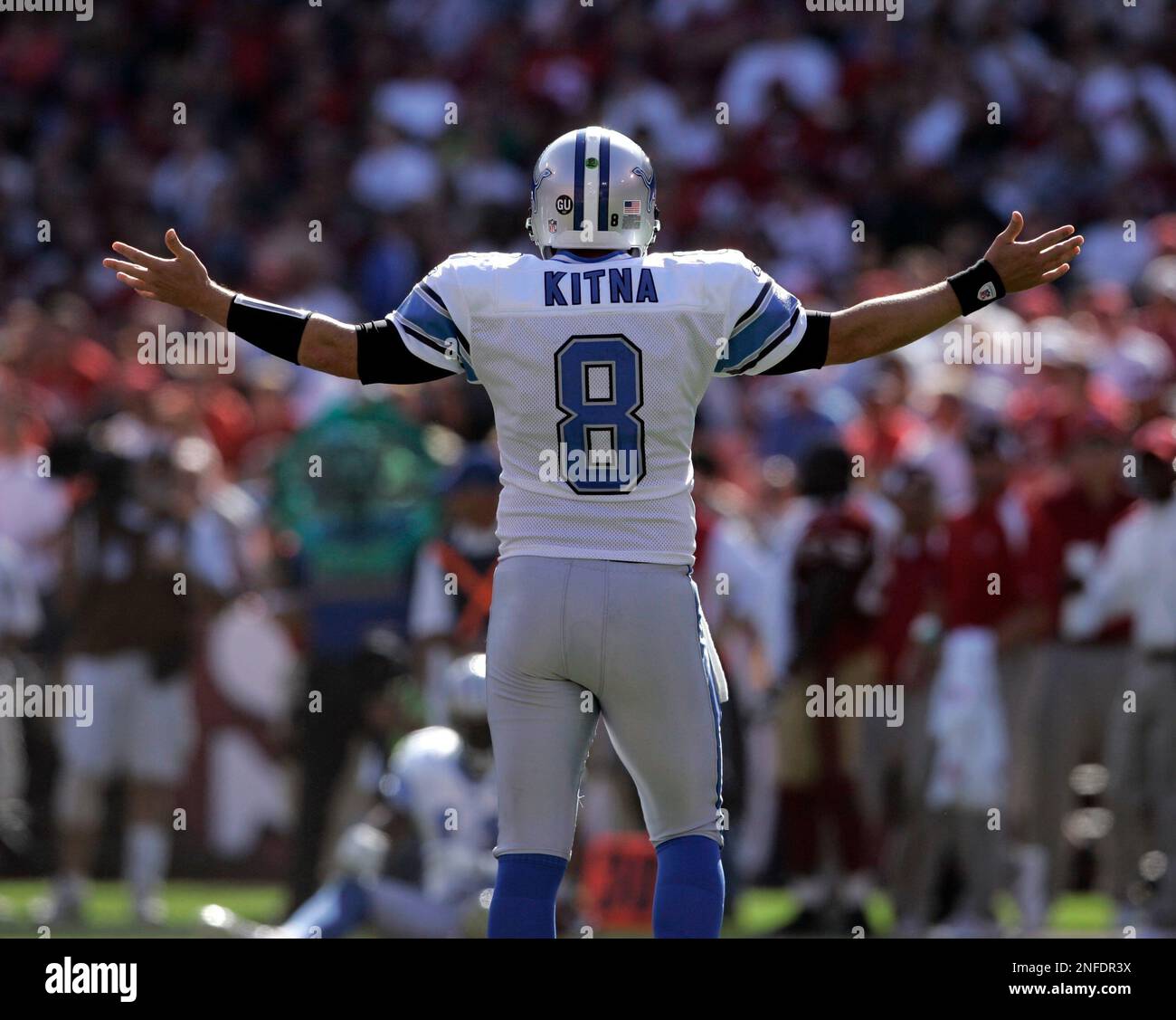 Detroit Lions quarterback Jon Kitna in an NFL football game against the ...