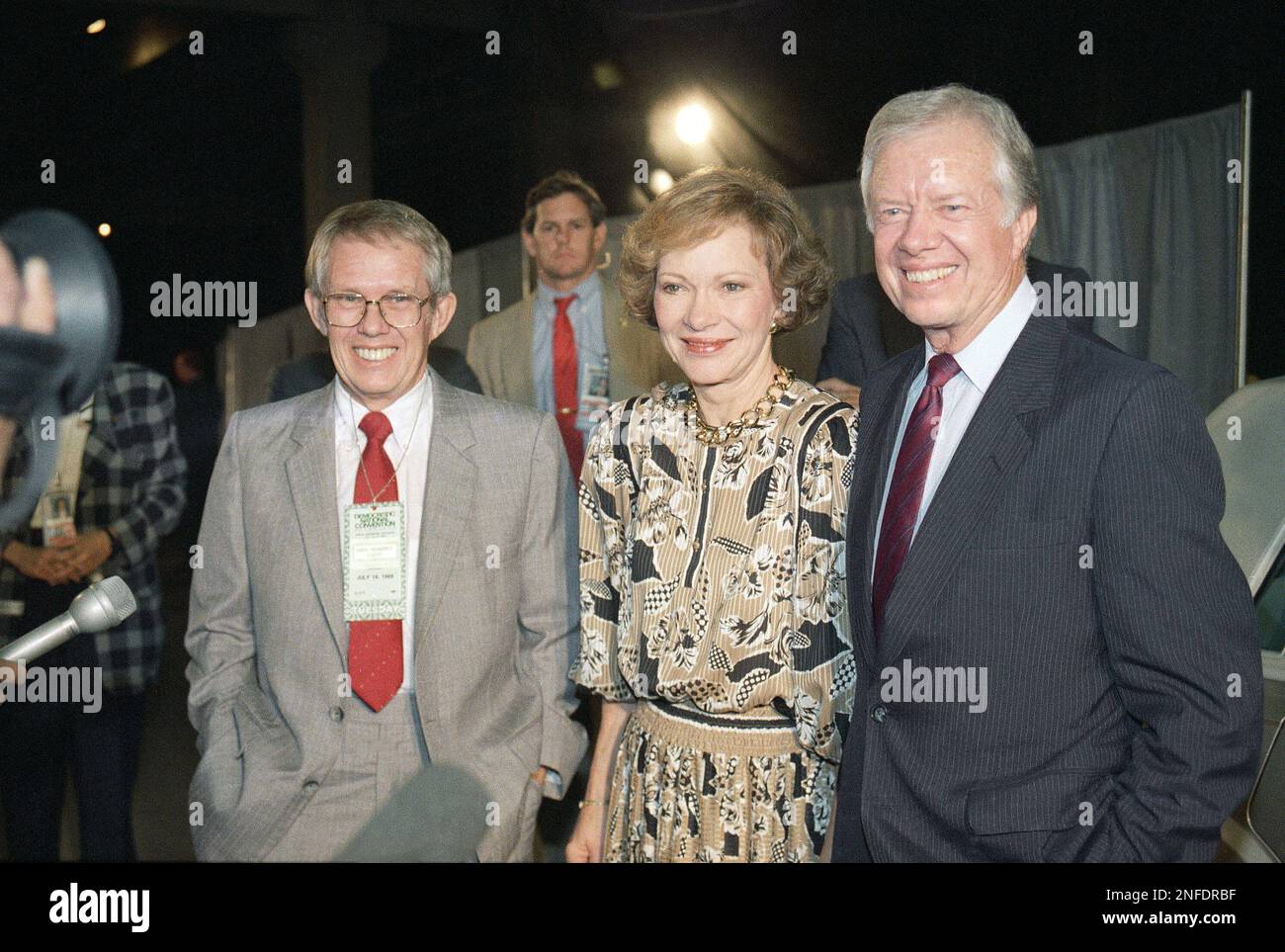 Former President Jimmy Carter, right, poses with wife Rosalynn and ...